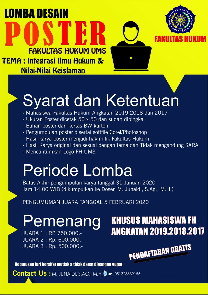 Lomba Pembuatan Poster | INTEGRASI ILMU HUKUM & NILAI-NILAI KEISLAMAN
